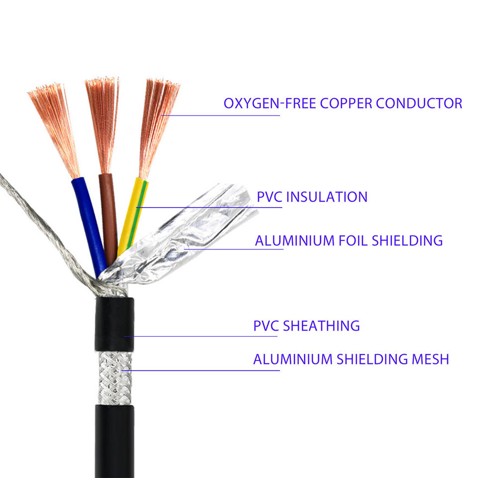 22AWG 18AWG Shielded Cable Anti-Interference RVVP Wire 2-24 Cores Pure ...