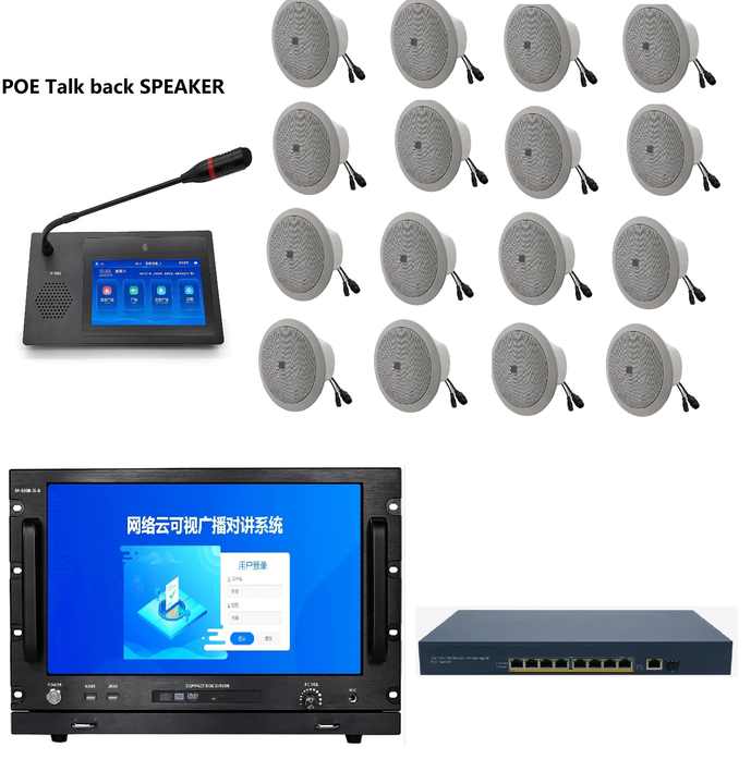 IP SIP Intercom Audio Paging SystemTalk-Back POE Ceiling Speaker Wall-mount Web Digital Paging ...