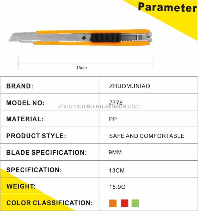9mm Blade Cutter Knife - Sliding Utility Paper Cutter