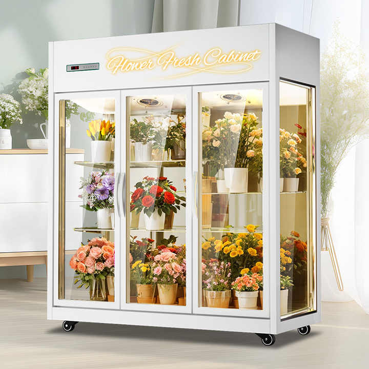 3-Door Flower Fridge - Commercial Refrigeration Equipment for Fresh ...