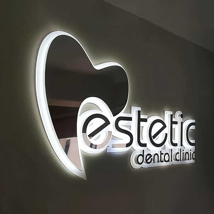 Customized Acrylic Logo Signs with LED Lights for Businesses
