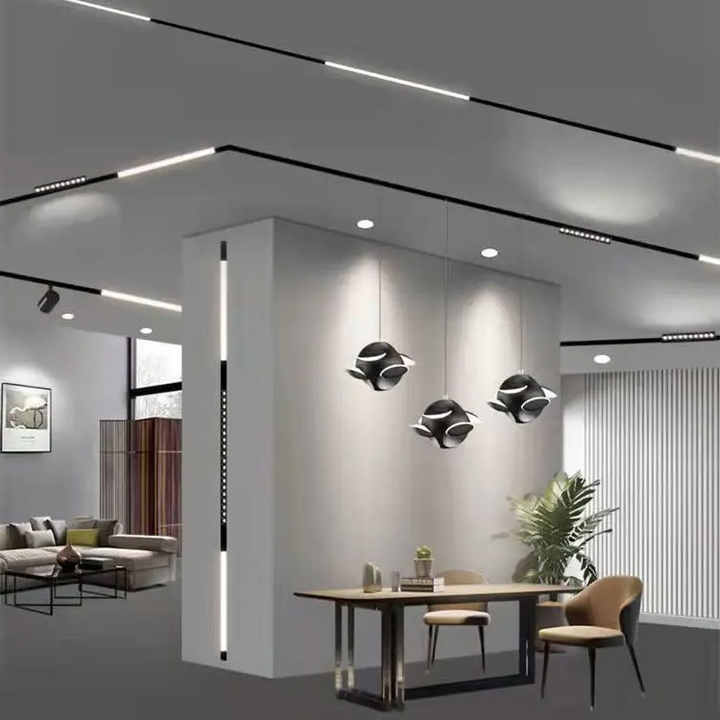 Adjustable Rail Led Track Lighting System Surface Dc48V Dimmable Indoor ...