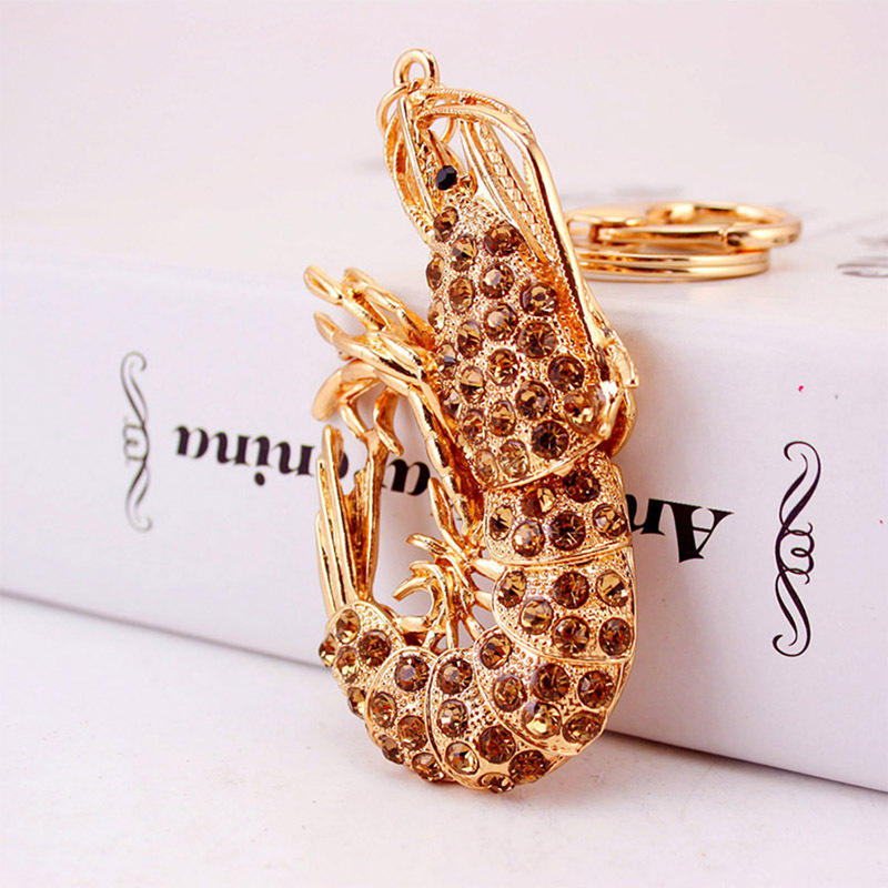 Cartoon Metal Zinc Alloy Promotion Keychain Animal Crayfish Shrimp ...