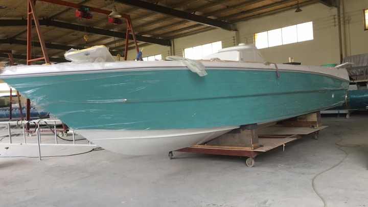 8.5m Ice Blue Fiberglass Fishing Boat with CE Certification