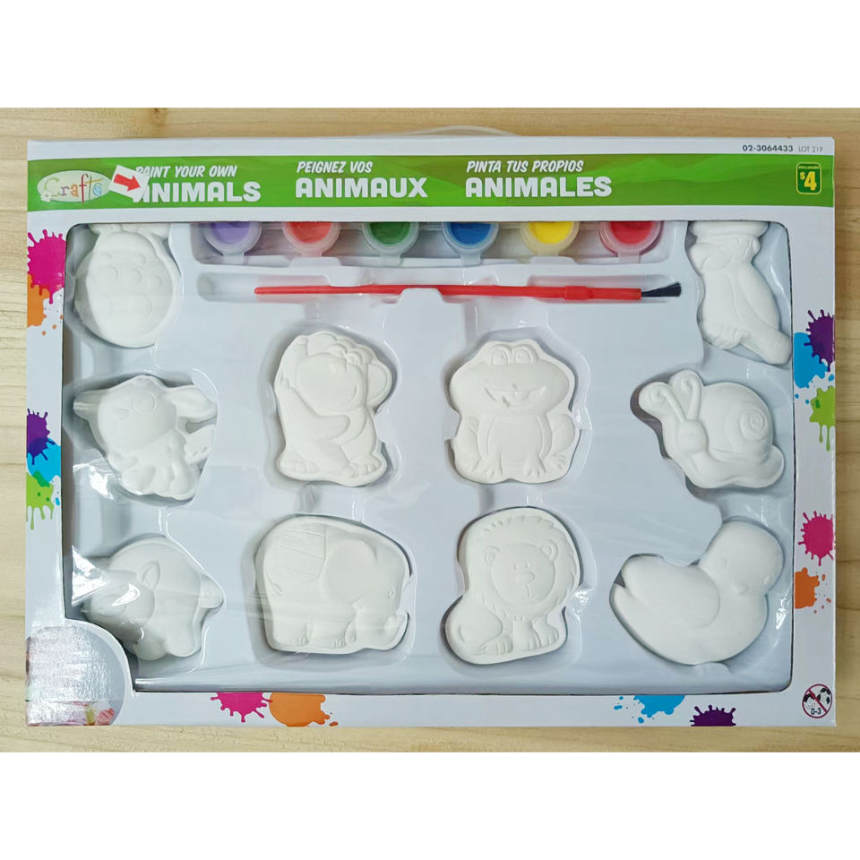 DIY Animals Plaster Style Painting Set for Kids Art Crafts