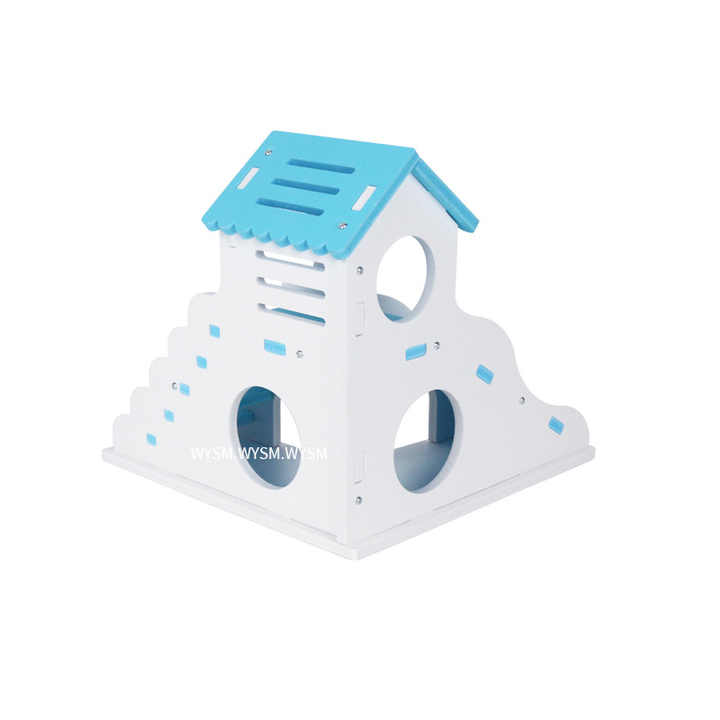 Small Animal Wooden Hideout Hamster Wooden House Double Layers Hideout ...
