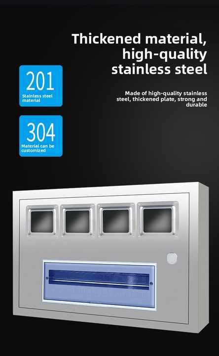 304 Stainless Steel Electric Meter Box IP65 Protection Polished Surface ...