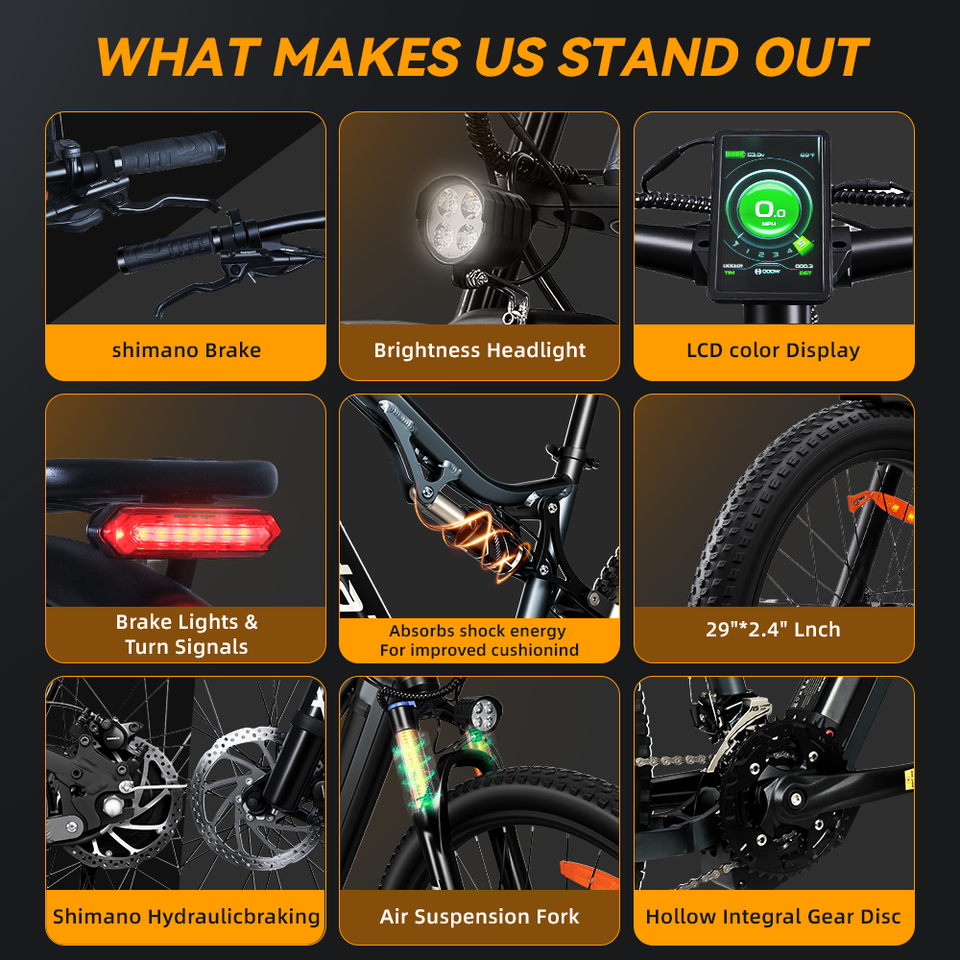 Factory price electric bike full suspension 29inch electric mountain ...