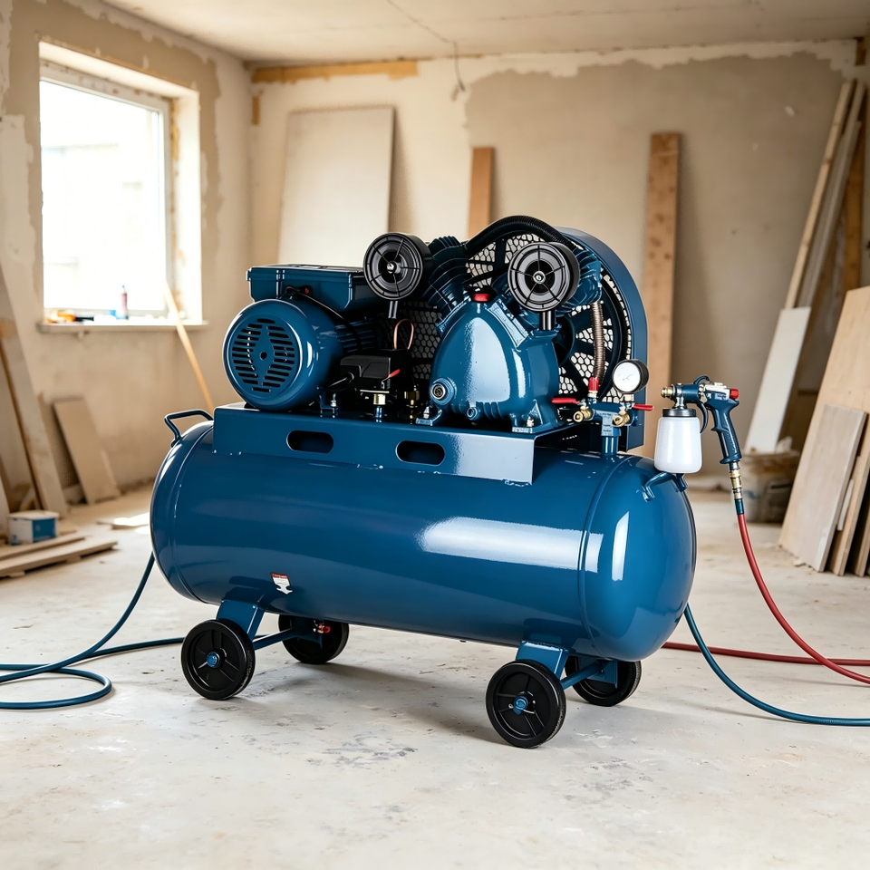Industrial Reciprocating Air Compressor Belt Driven Design Large ...