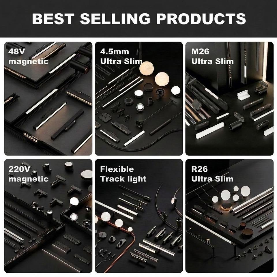 LED Magnetic Track Light 48V COB Spotlight New Design 6/12/18W Flicker ...