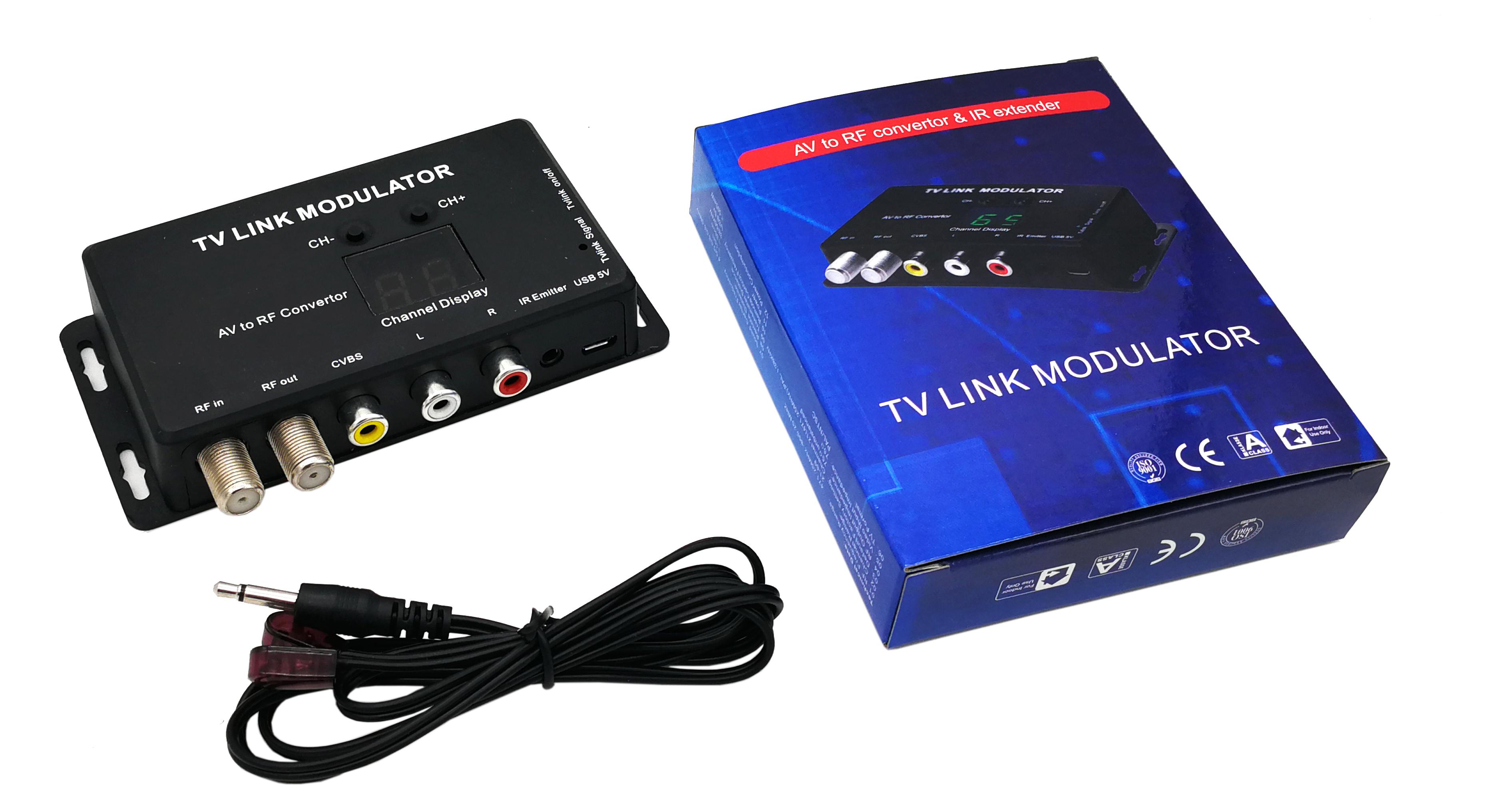 Rf Modulator UHF TV LINK Modulator AV To RF Converter IR Extender With Channel Display Modulator ...