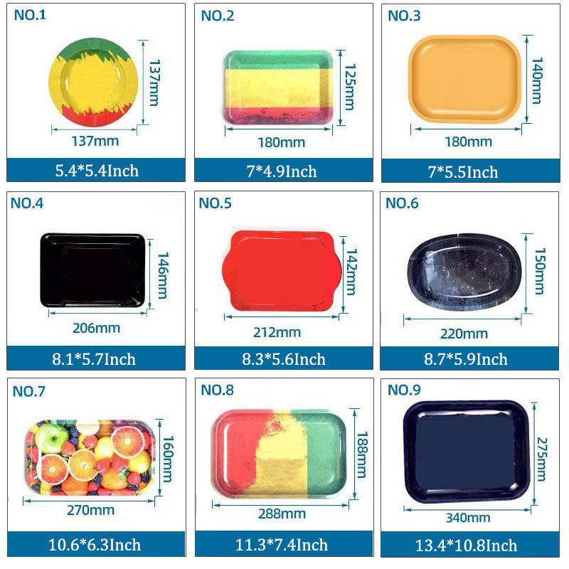 Premium Custom Logo Tin Rolling Tray Metal Tobacco Herb Tray ...