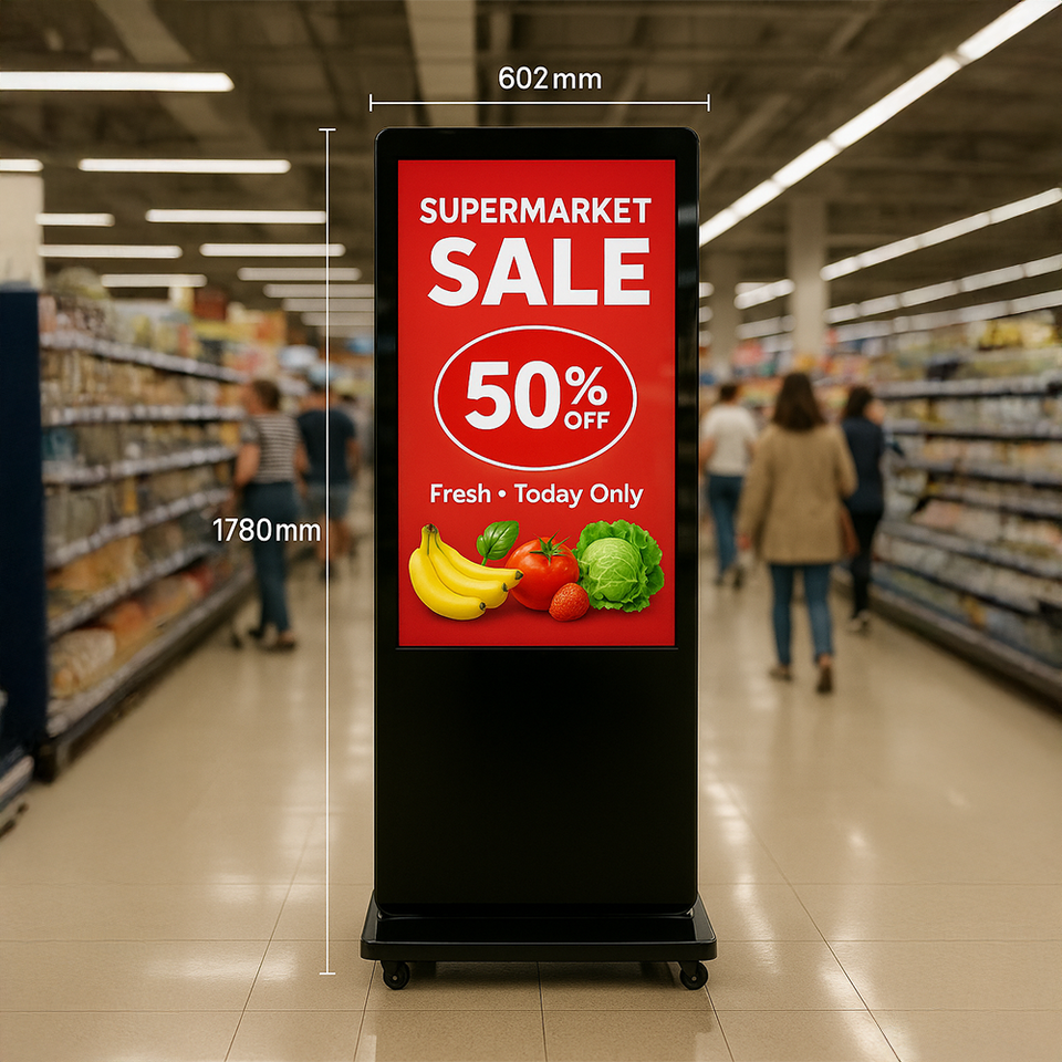 55-Inch Indoor Kiosk Totem Touch Screen Digital Poster Cloud-Based CMS ...