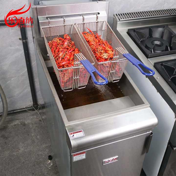 3 Burner Commercial 23L Gas Deep Fat Fryer Machine with Thermostat for ...