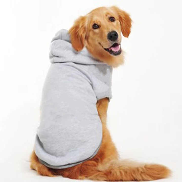 Solid Color Dog Clothing Warm Soft Pet Coat Large Dog Hooded Hoodie ...