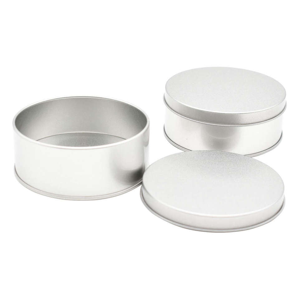 Stock Food Grade Customizable Frosted Silver Plain Recyclable Metal Tin ...