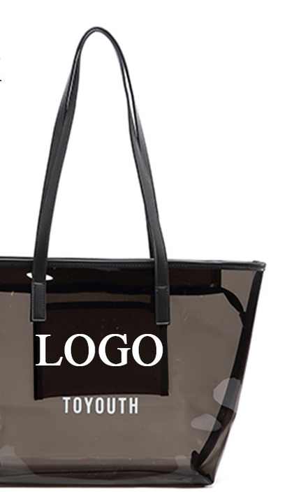 wholesale plastic pvc clear vinyl tote hand bag ladies black ...