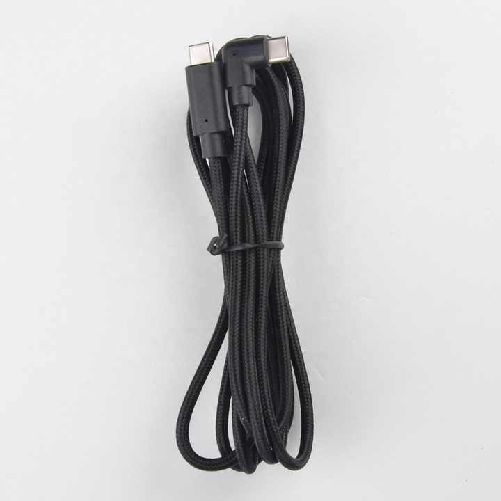 90 Degree Elbow Braided USB Type-C Fast Charging Data Cable 1m/3m Nylon ...