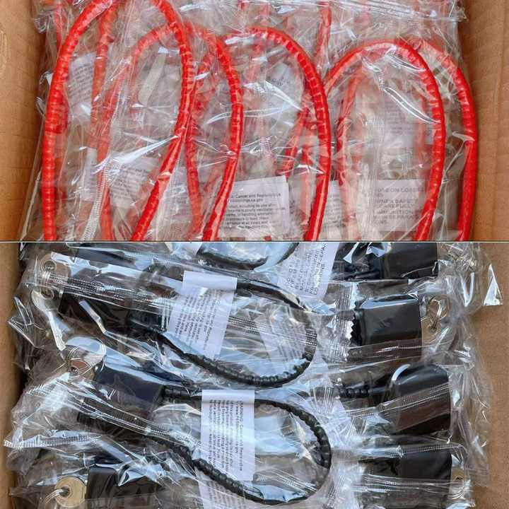 Trigger Hardened Steel Cable Padlock Red Black Anti-fire Anti-cutting ...