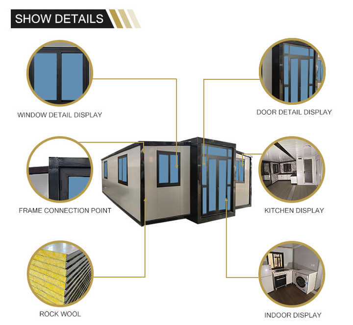 40Ft Expandable Container House Mobile Home Luxury 3 Bedroom Prefab Modular House Home for ...