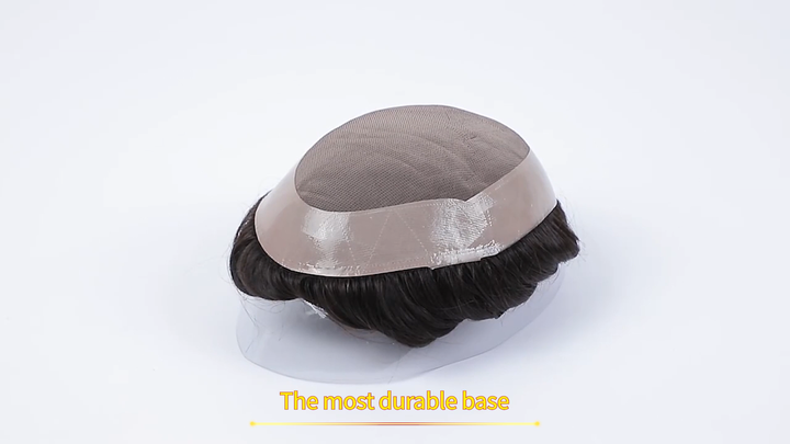 Fine Mono Grey Hair Mens Toupees with Synthetic Hair Multiple Colors ...