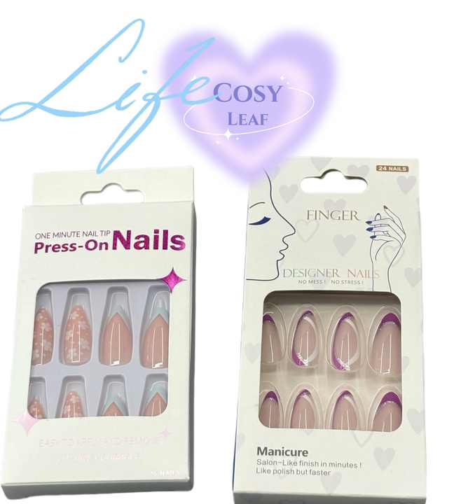 Wholesale Acrylic French Tip Press on Nails - 24 Pcs/box, OEM Available