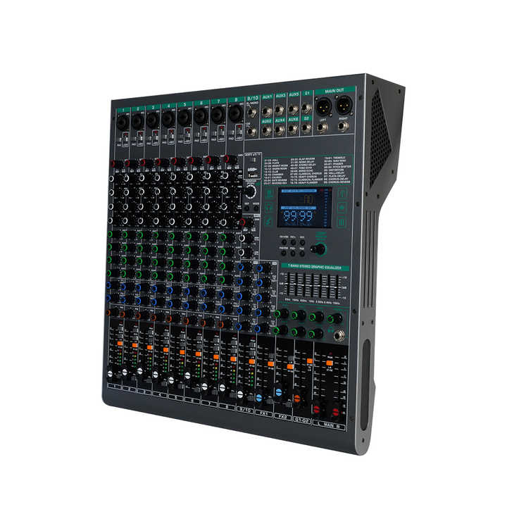 GMC-MX10 Professional DJ Mixer 99-effect DSP Audio Console Mixer 10 ...