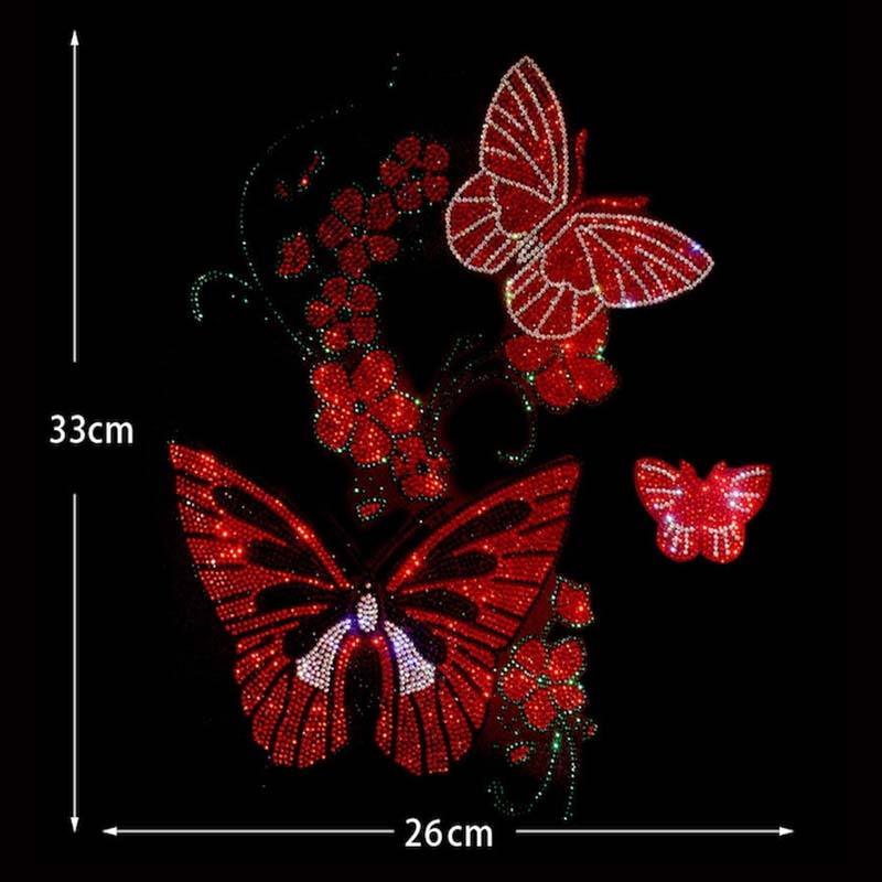 Custom Butterfly Rhinestone Template butterfly Heat Transfer Design for ...