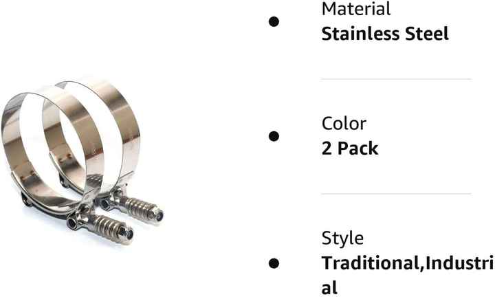 Spring Loaded Stainless Steel Heavy Duty T Bolt Pipe Hose Clamps With ...