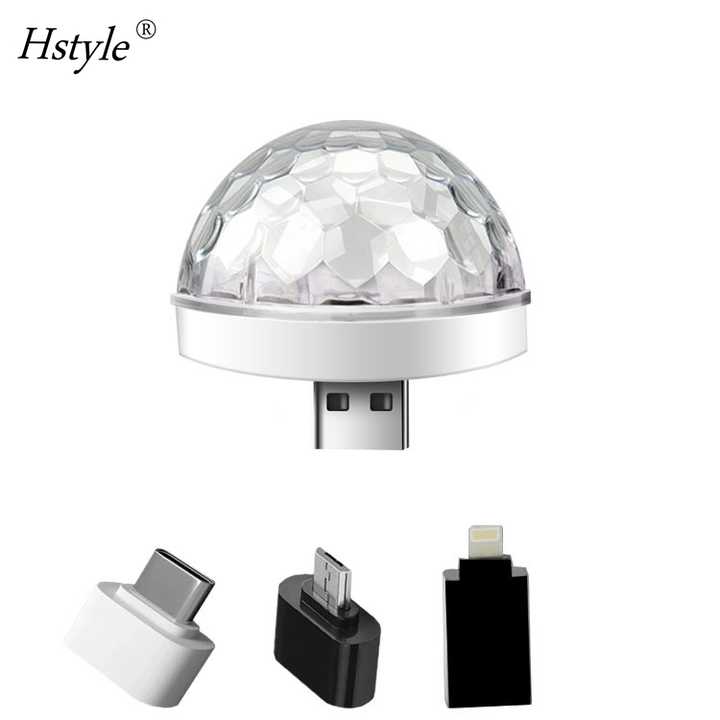 USB Mini Disco Light Party Lights Ball Sound Activated Halloween Disco Ball Stage Lights ...