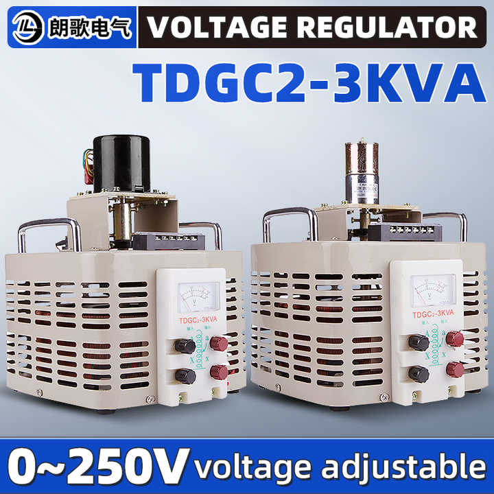 TDGC2-3KW Single-Phase 220V Electric Voltage Regulator Copper Contact AC Power Supply 0-250V ...