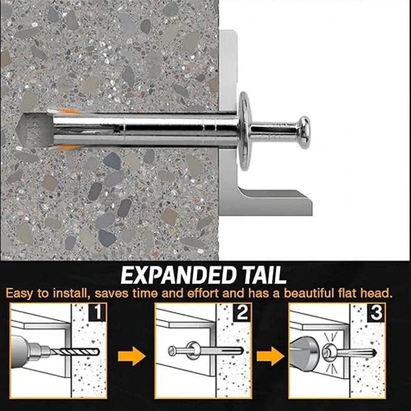 Anchor Hammer Fixing Plug in Solid Wall Framing with Nails, M6 Hammer ...