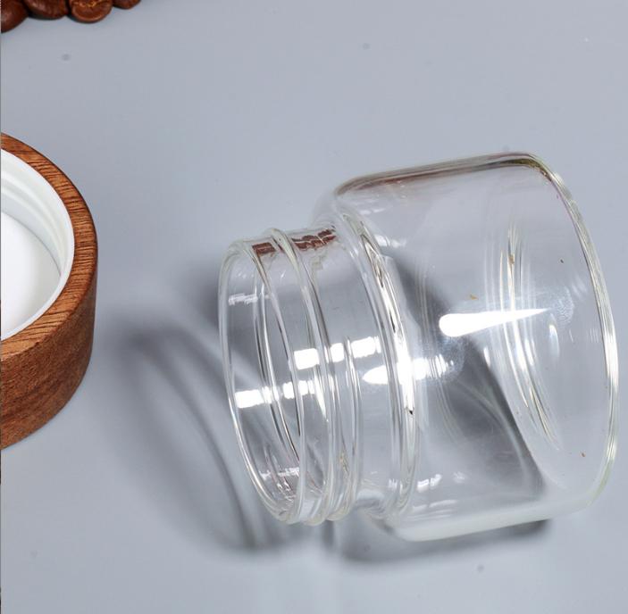 High Borosilicate Glass Storage Containers with Threaded Acacia Lid ...