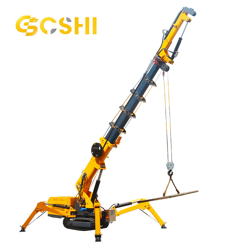 3 Ton Mini Crawler Spider Crane Hydraulic Telescopic Boom Narrow Access ...