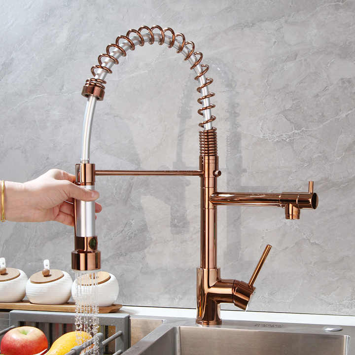 Stainless Steel Modern Taps Kitchen Mixer Pull Out Kitchen Faucet with ...