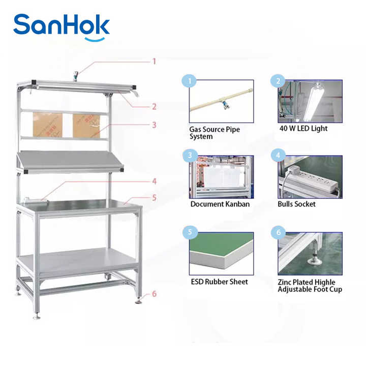 Movable Aluminum Profile Drawer Workbench for Factory