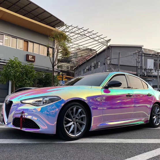 Rainbow Iridescent Holographic Vinyl Car Wrap - 3 Layers