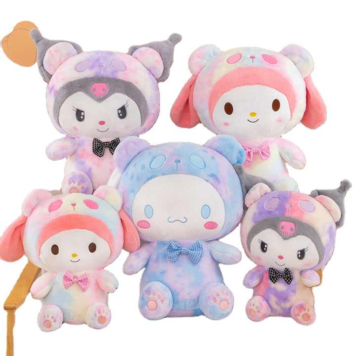 Kuromi My Melody Plush Dolls Toys Cute girl Cinnamoroll Tie-dye Plush Toy Pillow Bedroom ...