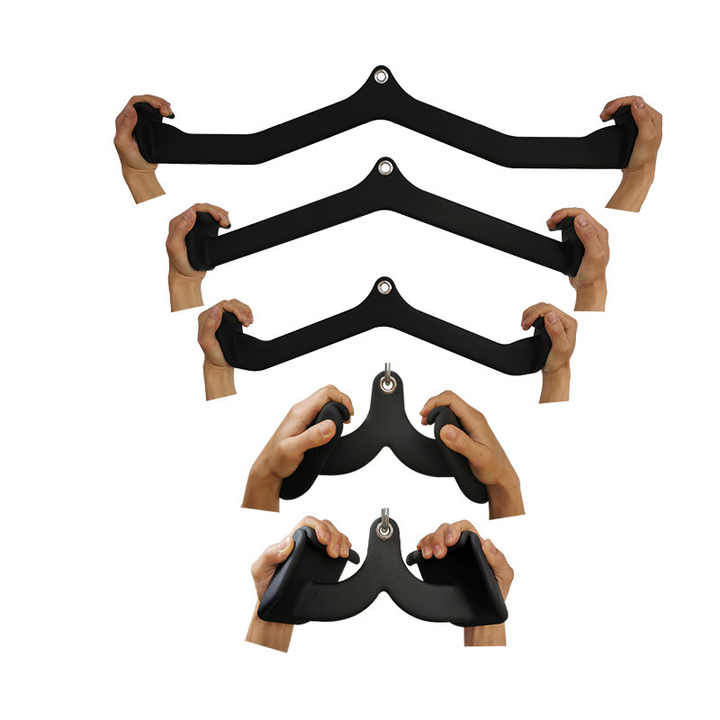 Power Grip Pulley Cable Attachment Gym Equipment Handles Set of 5 Cable ...