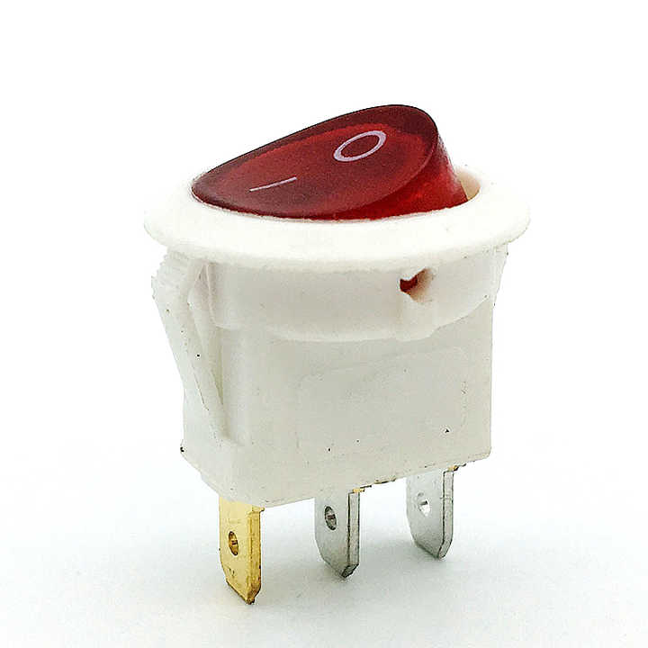 White Round KCD2 T85 Waterproof Rocker Switch for Electric Fireplace