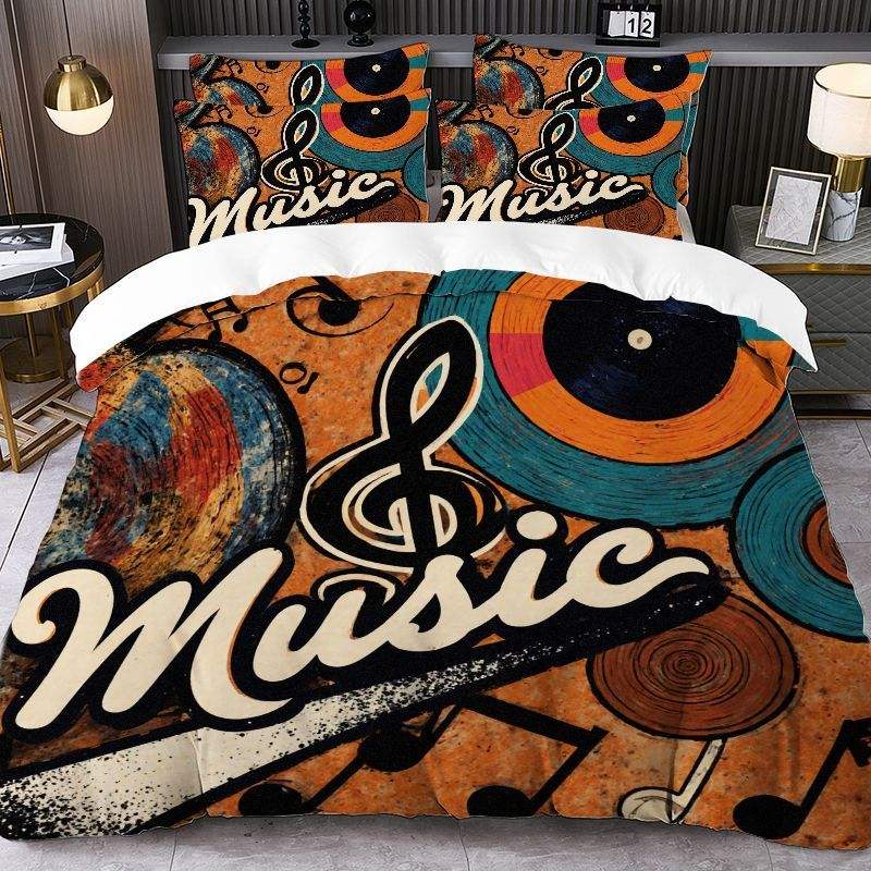 Guitar music design 3D 5D digital print twin single full size washable ...