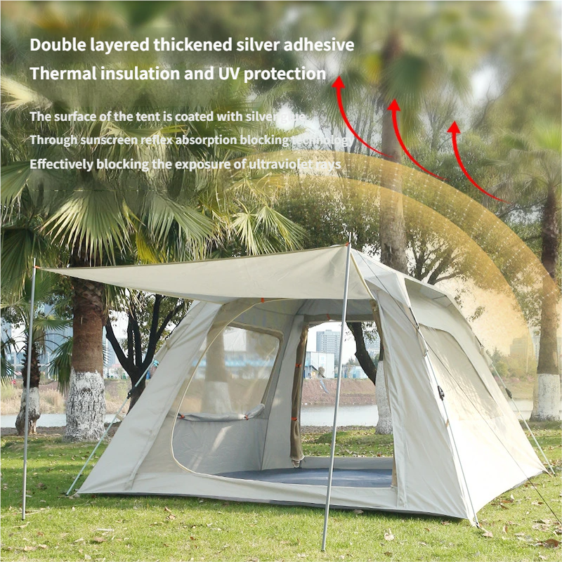 3-Second Setup Level 5 Wind Resistance Auto-Pop Four-Season One Bedroom ...