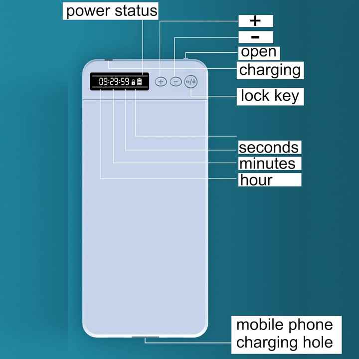 Timed Lock Mini Safe Box - Prevent Smartphone Dependence