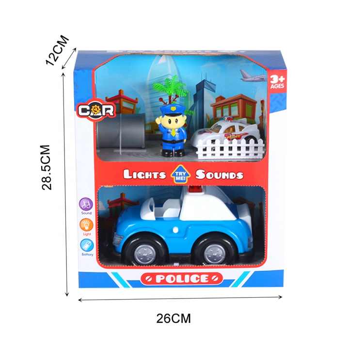 Mini Police Car Toys Friction Toy Police Car with Siren and Light ...