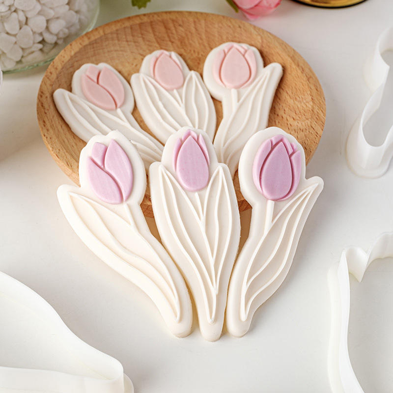 Acrylic Tulip Flower Cookie Cutter Eco-Friendly Fondant Mold Multiple ...