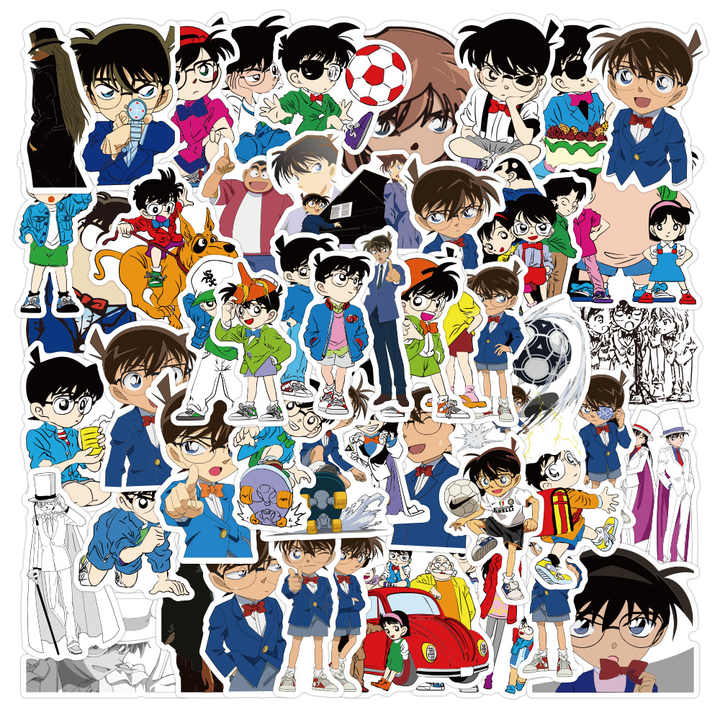 50pcs Detective Conan Anime Graffiti Stickers for Kids