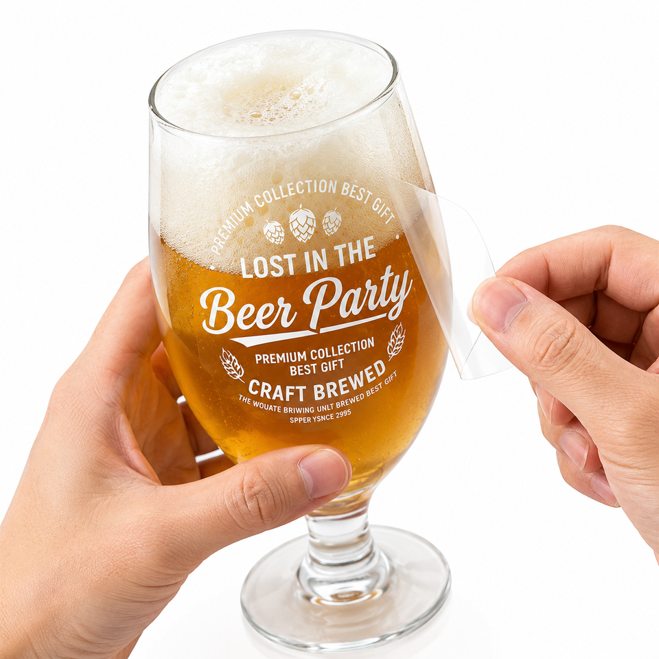Personalized Customized 3D Logo Beer Beverage Cup Transfer Stickers UV ...