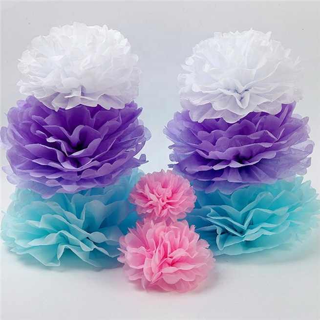 8" 10" Tissue Paper Flower Ball Pompoms for Events