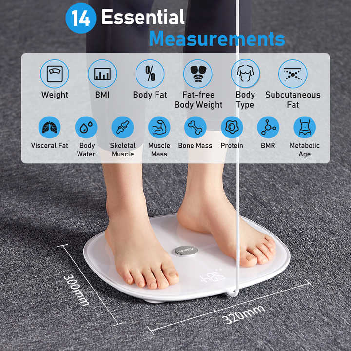 8 Electrode Smart Body Fat Scale Body BMI Analysis High Precision Digital Wifi Weight Scale with ...