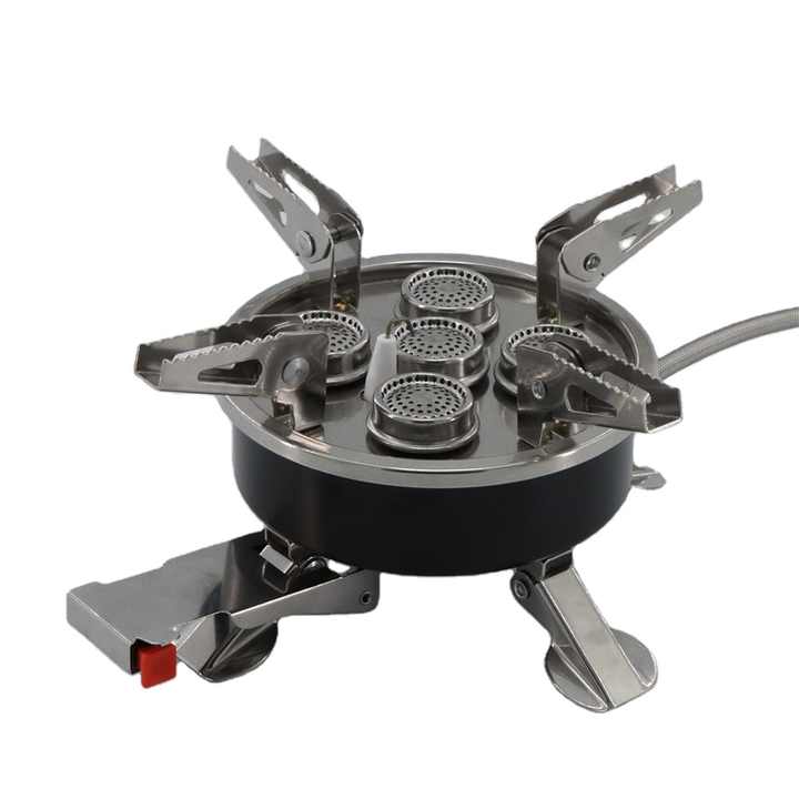 9800W Camping Gas Stove 5 Burners Piezo Ignition Backpacking Stove ...